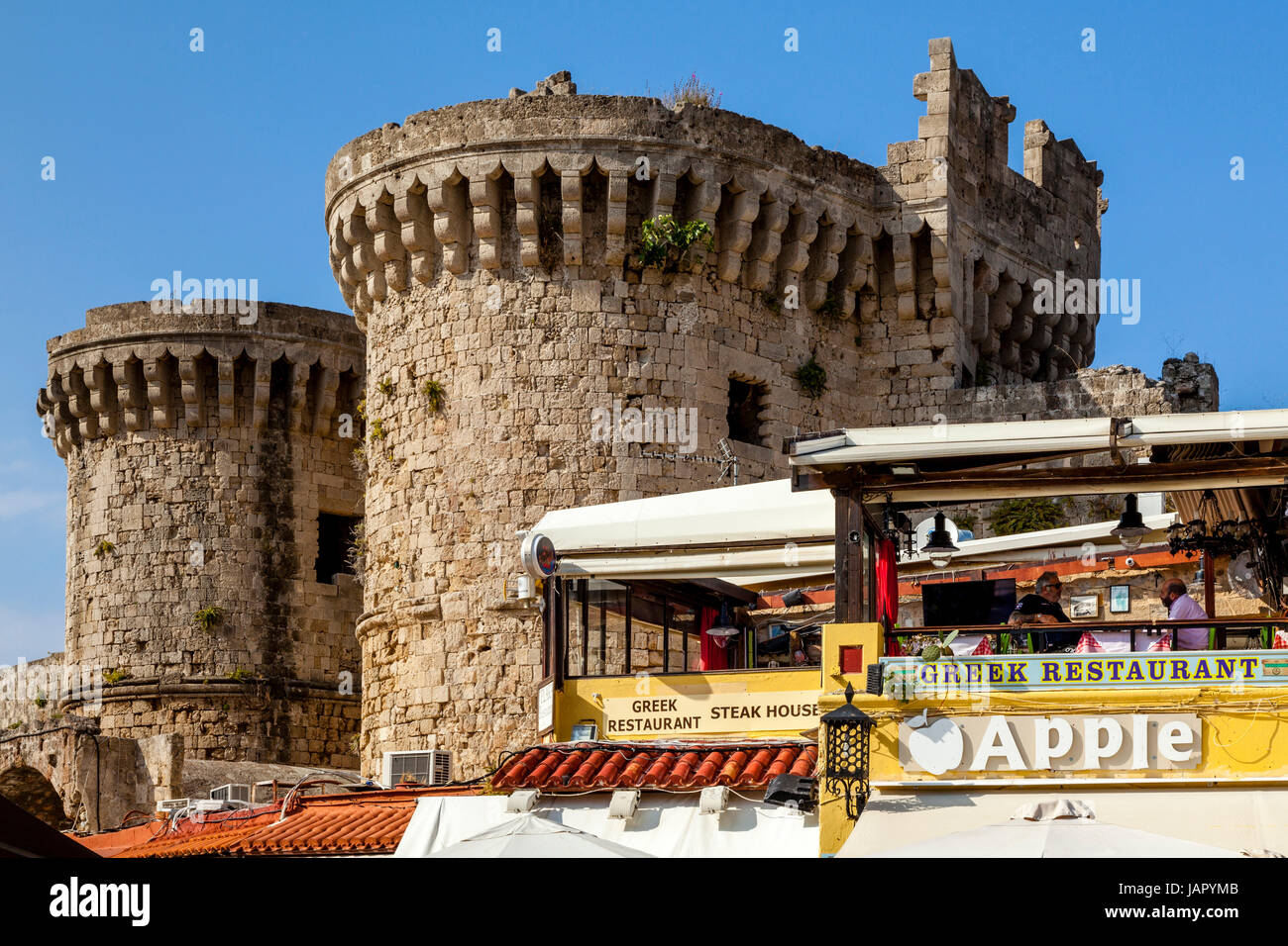 Rooftop Restaurant, Ippokratous Square, Rhodes Old Town, Rhodes, Greece ...