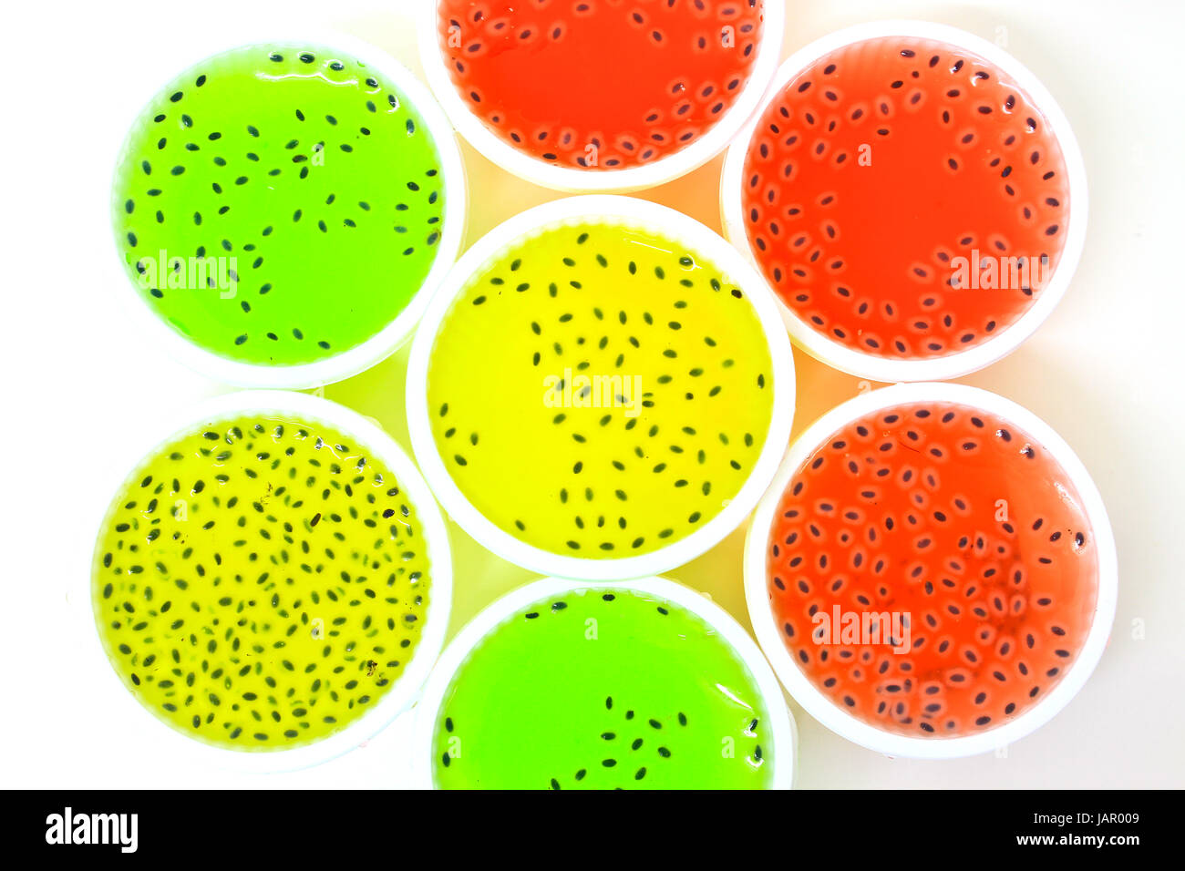 different colors and flavors on a white background Stock Photo - Alamy