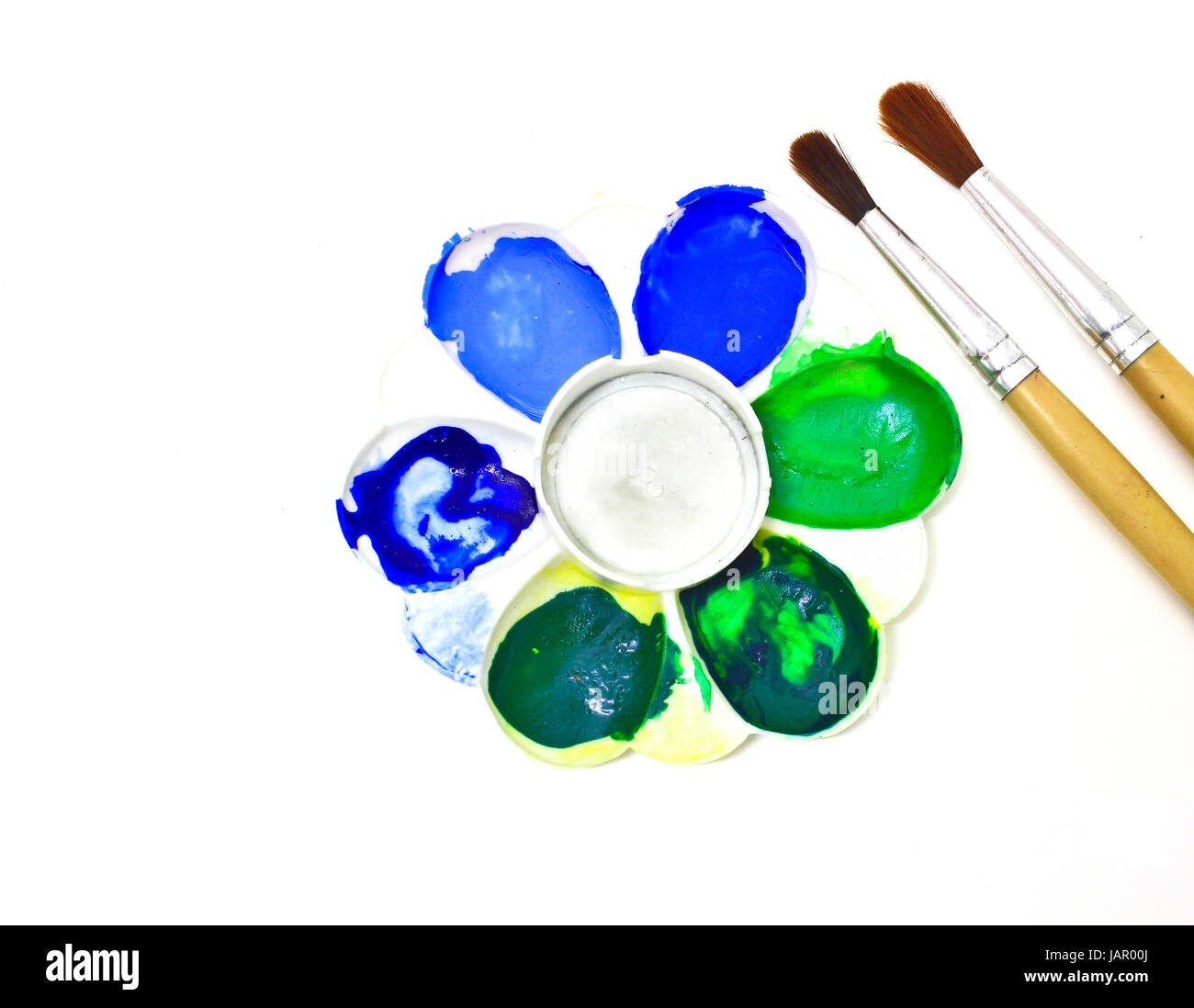 poster color on white background Stock Photo - Alamy