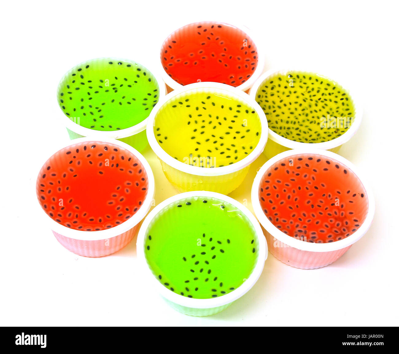 different colors and flavors on a white background Stock Photo - Alamy