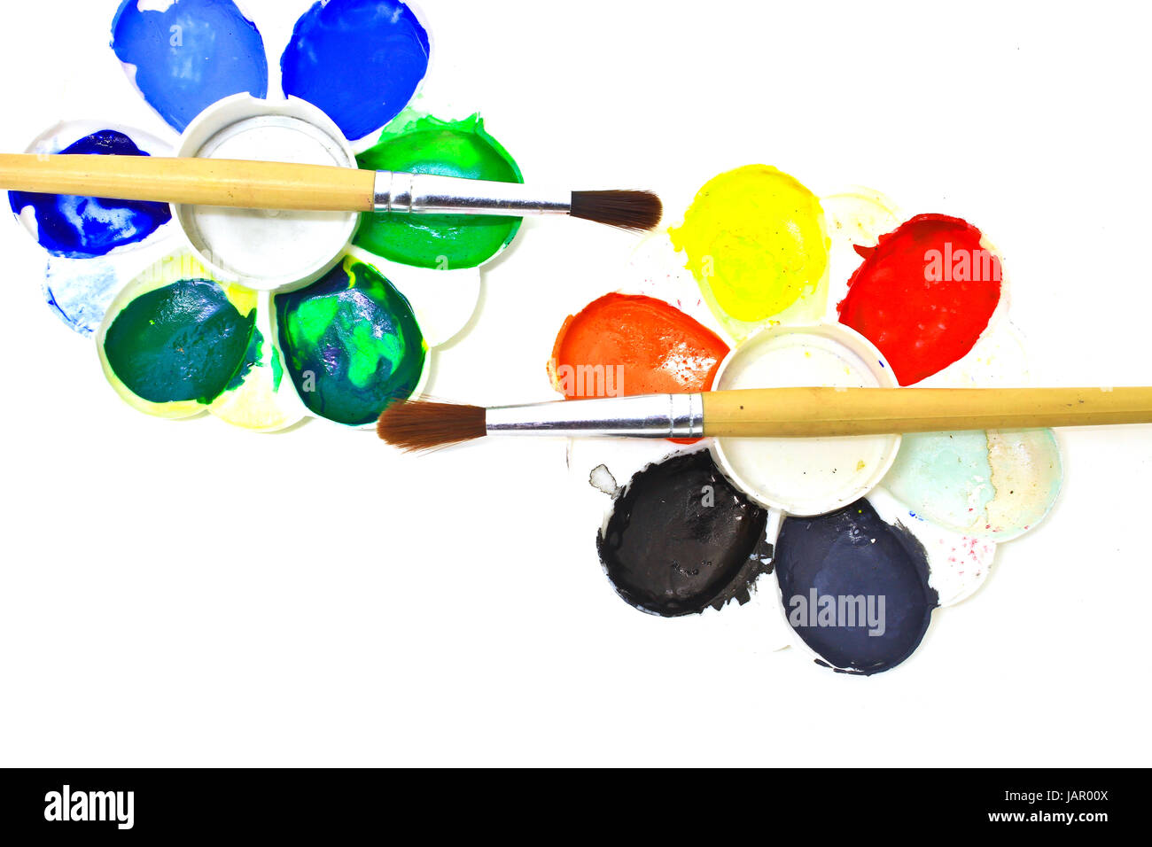 poster color on white background Stock Photo - Alamy