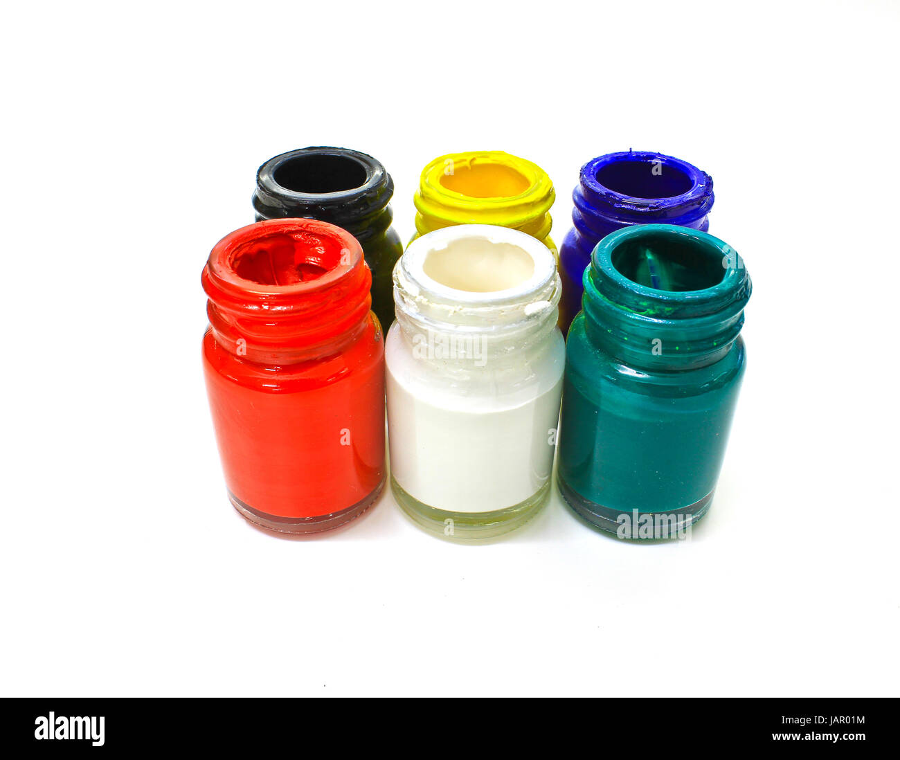 poster color on white background Stock Photo - Alamy