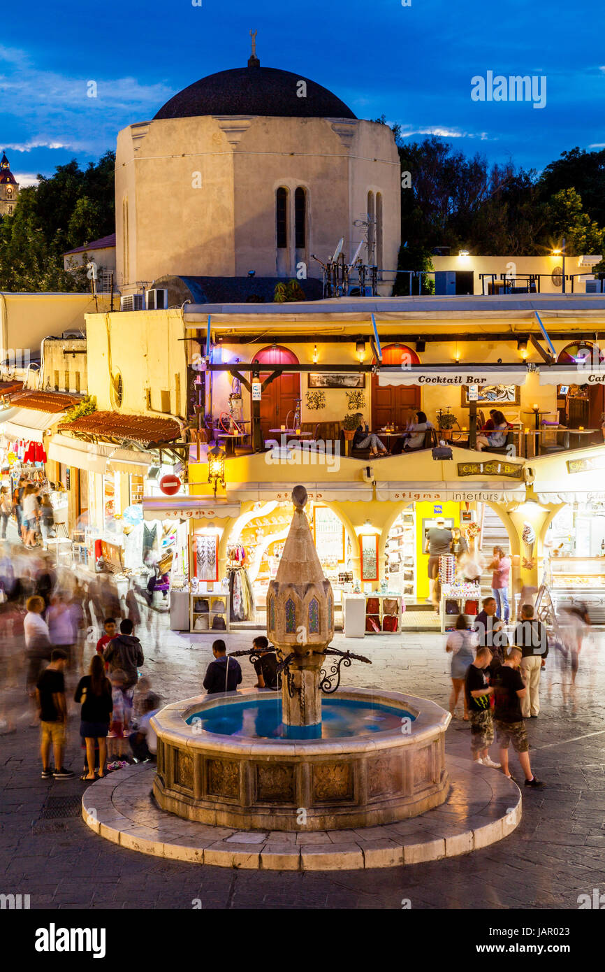 Ippokratous Square, Rhodes Old Town, Rhodes, Greece Stock Photo - Alamy