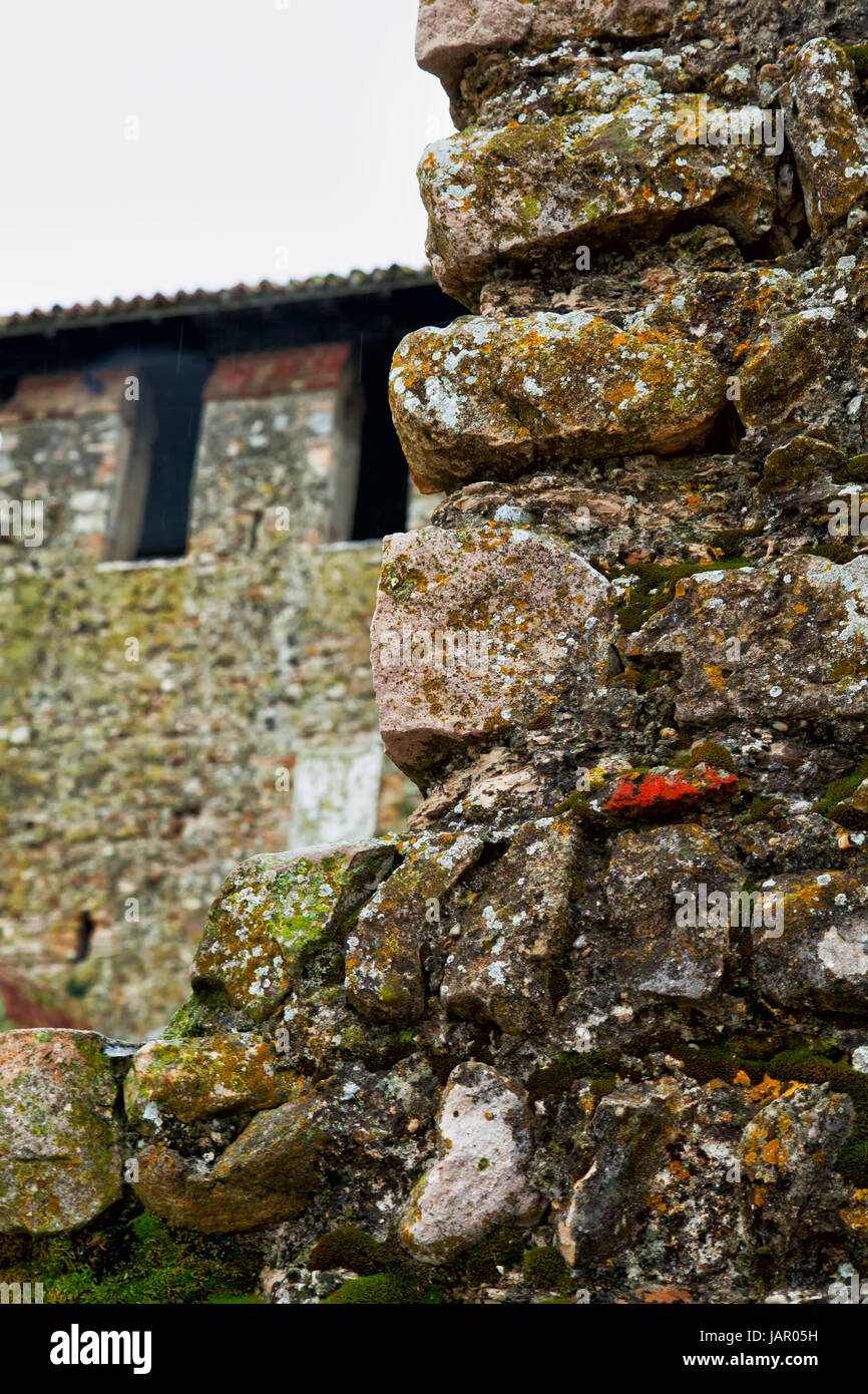 A stone castle wall in close up Stock Photo - Alamy