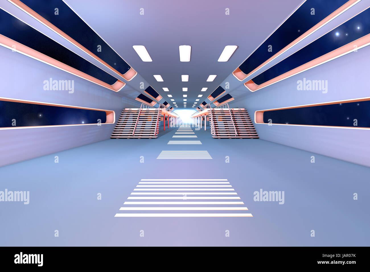 Space station Interior. 3D Architecture visualization Stock Photo - Alamy