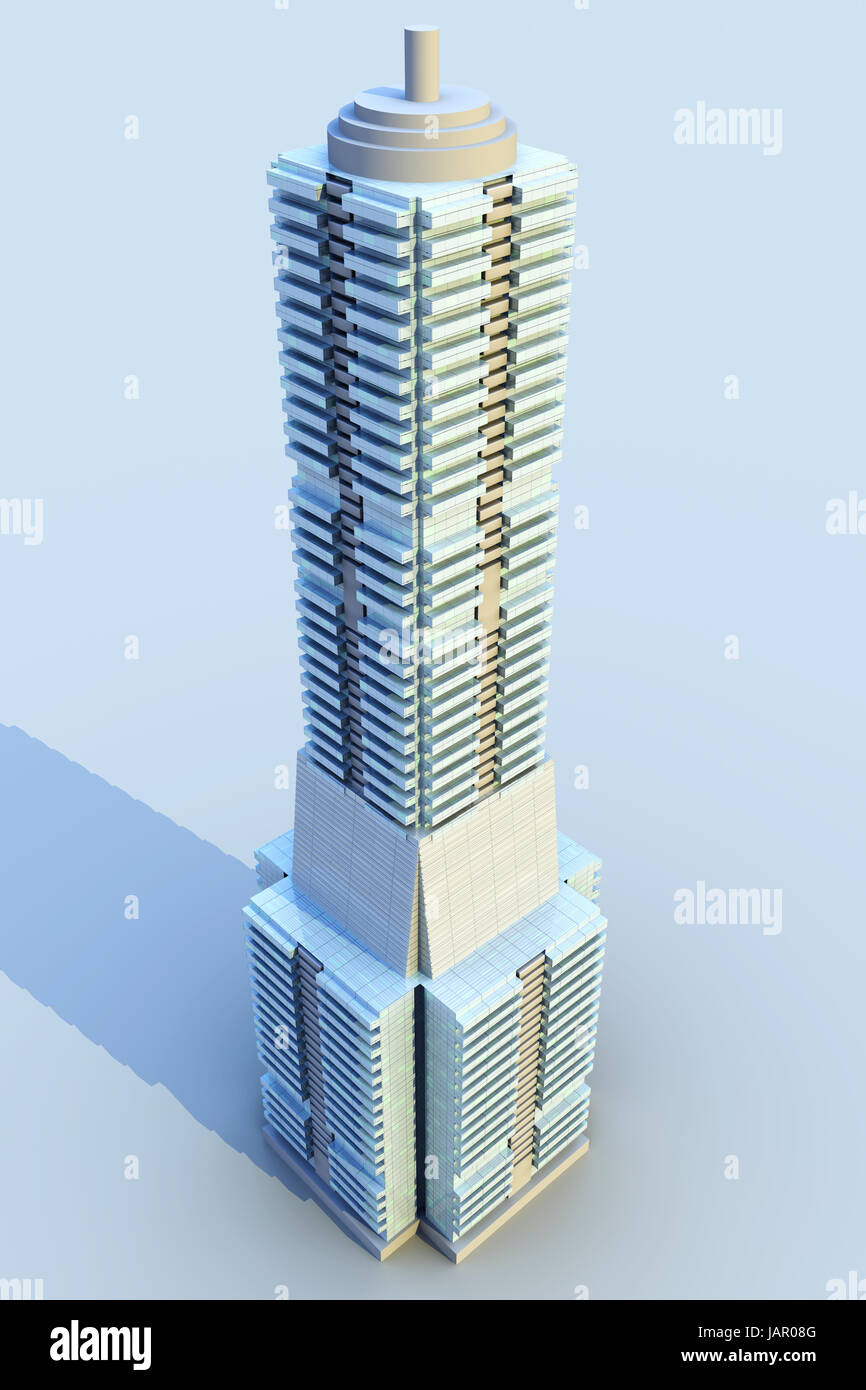 A contemporary skyscraper. 3D rendered Illustration Stock Photo - Alamy