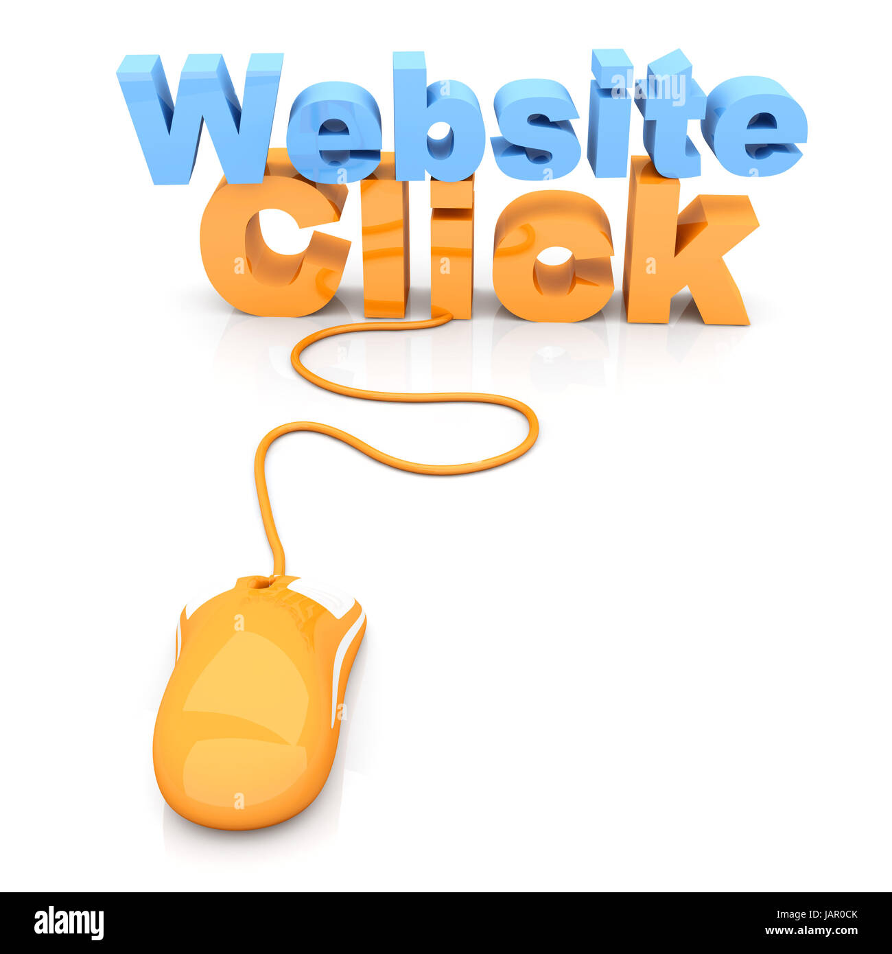 Website click. 3D rendered Illustration. Isolated on white Stock Photo ...