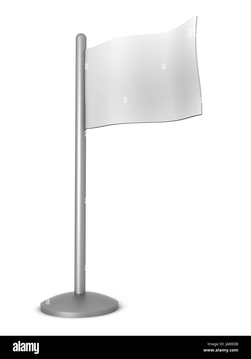 A generic white flag. 3D rendered illustration. Isolated on white Stock ...