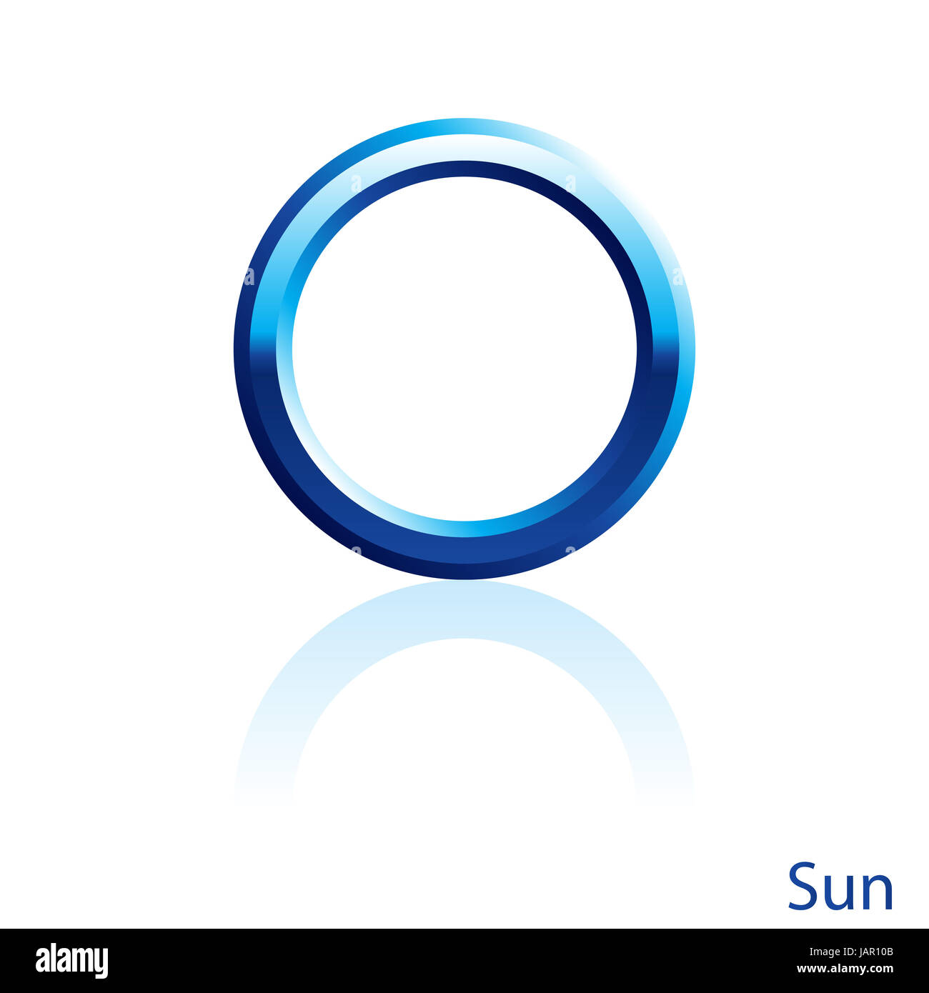 Shiny blue Sun sign on white background Stock Photo - Alamy