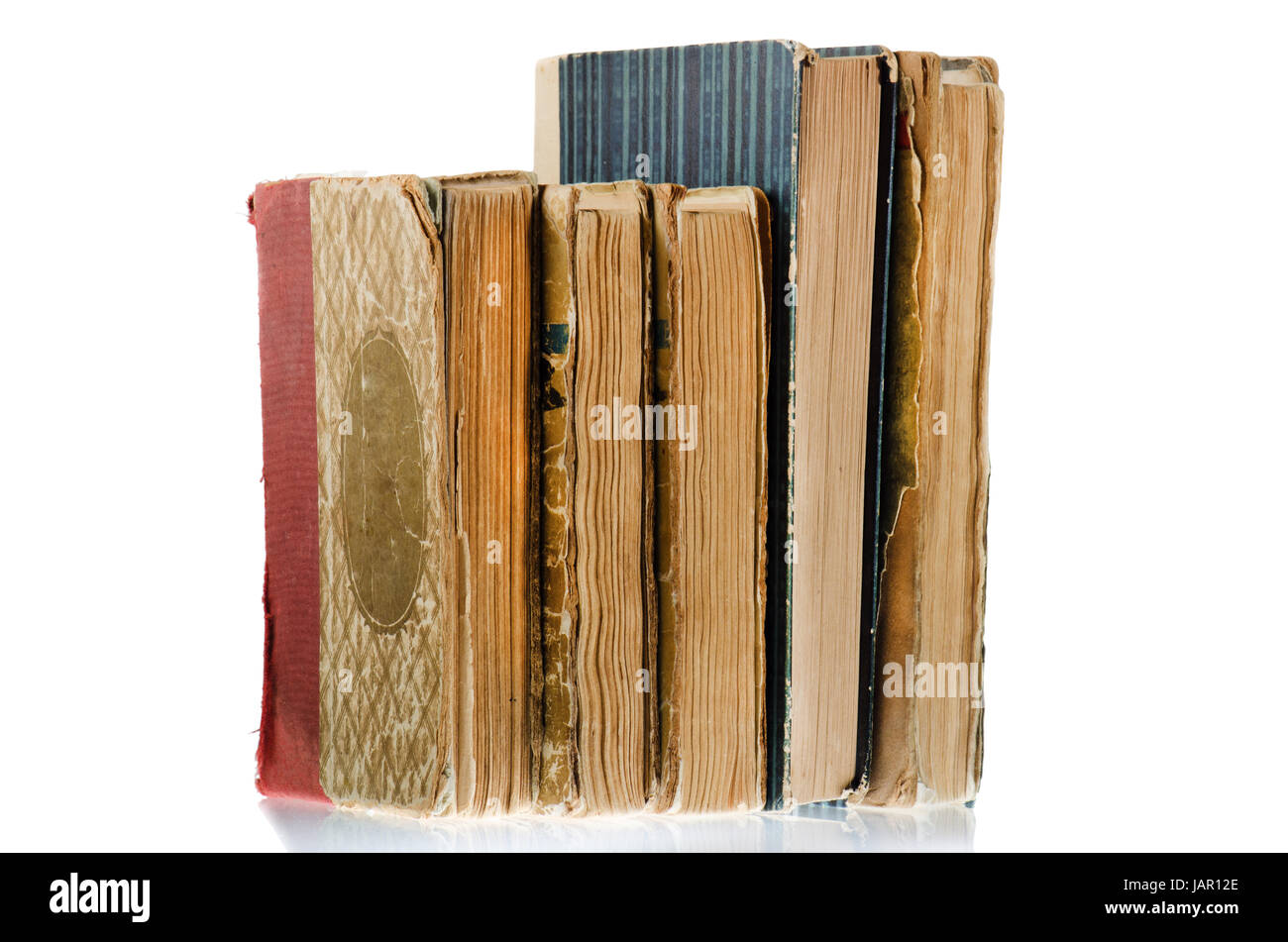 pile of old books, isolated on white Stock Photo - Alamy