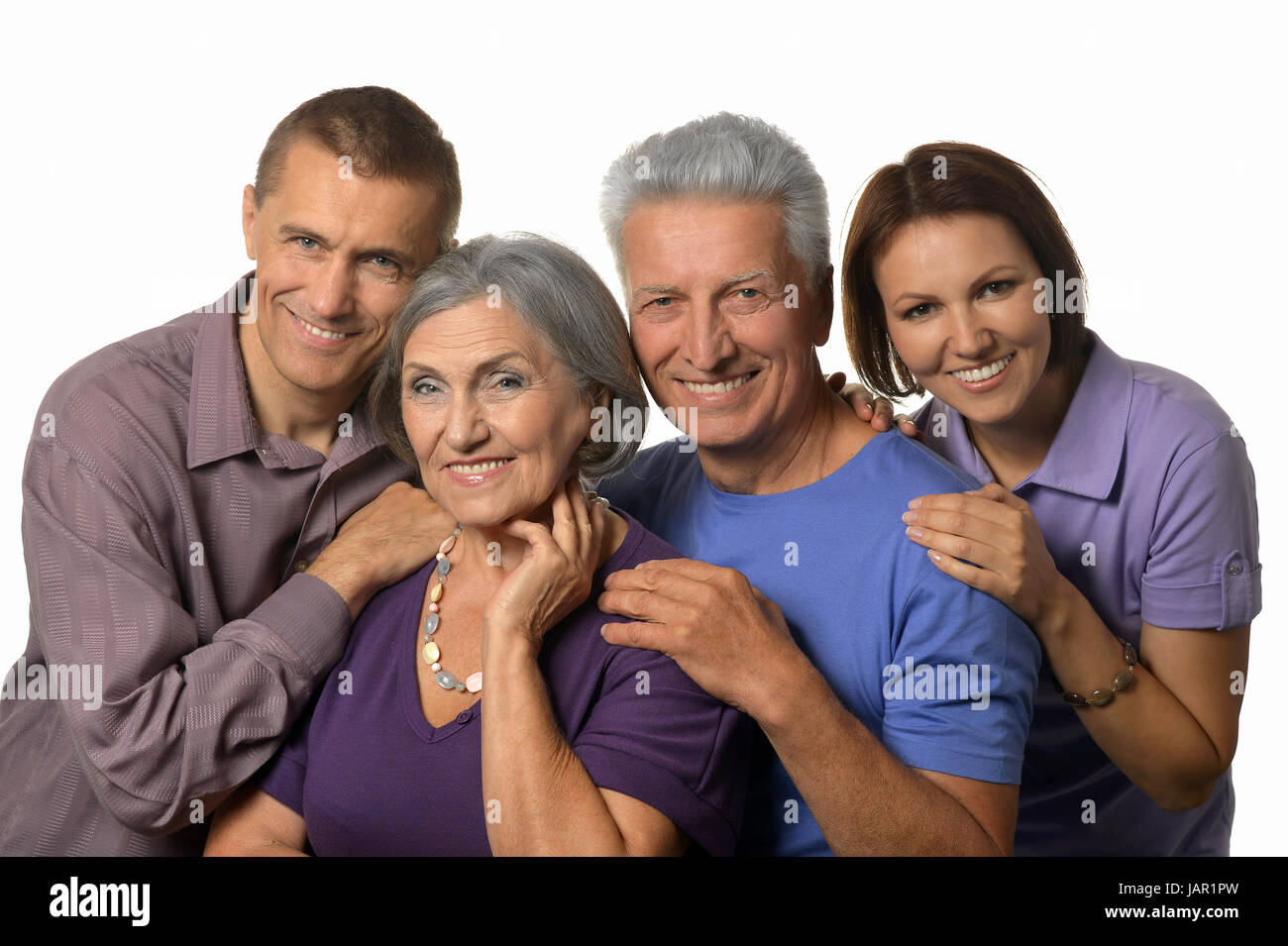 Portrait of happy parents with grown-up children Stock Photo - Alamy