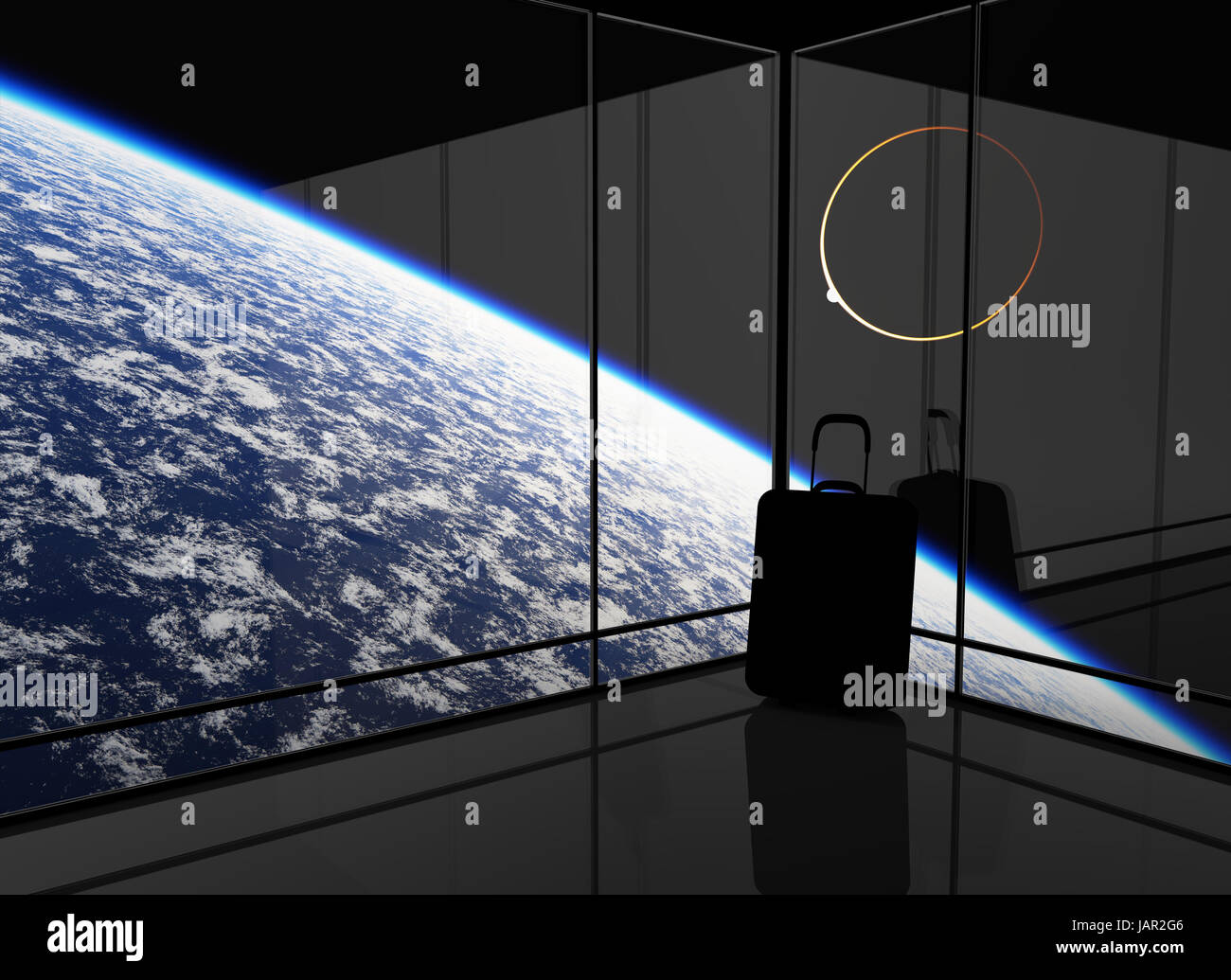 Abstract vision of space travel. This graphic is entirely computer ...
