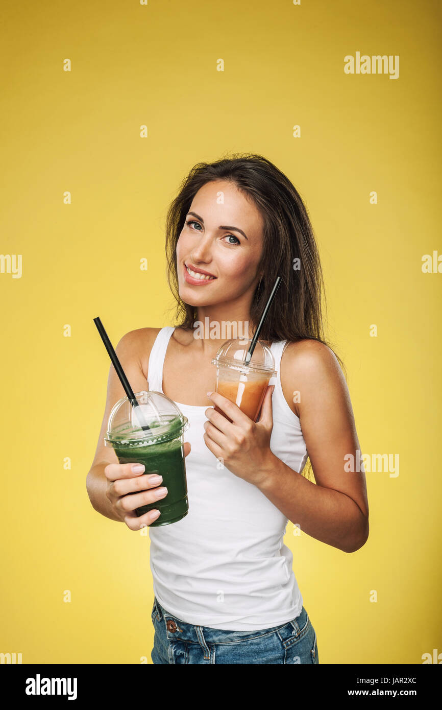 Green detox smoothie cup woman hi-res stock photography and images - Alamy