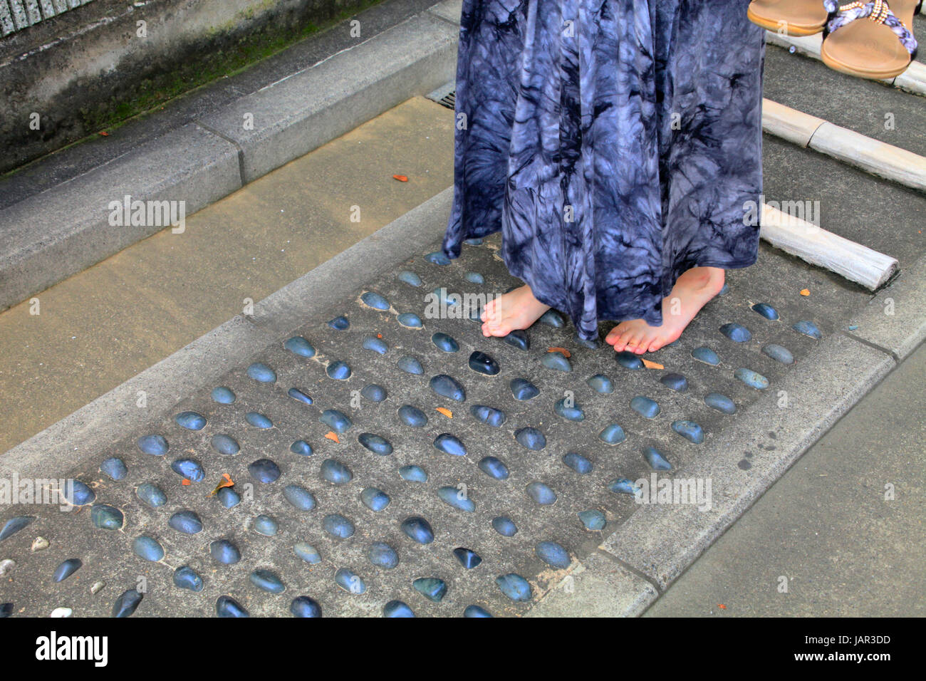 Foot Stamping for Health Path at Kawagoe Kumano Jinja Shrine in Kawagoe ...