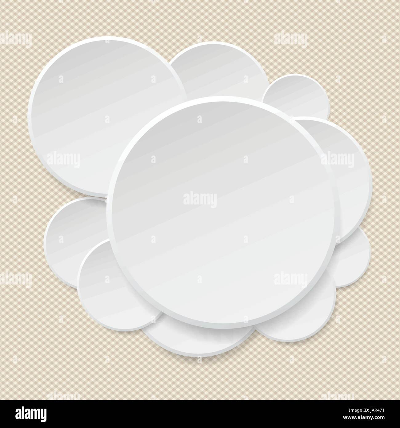 Round offer paper sticker or badges, white banners set. Circle buttons ...