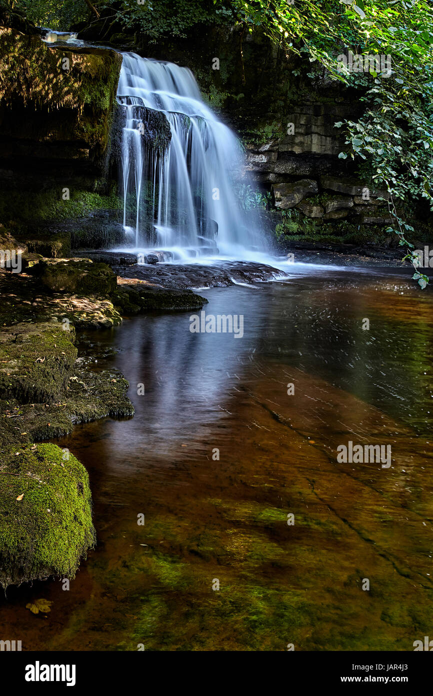 The Couldron Falls at West Burton in Wensleydale in the Yorkshire Dales ...