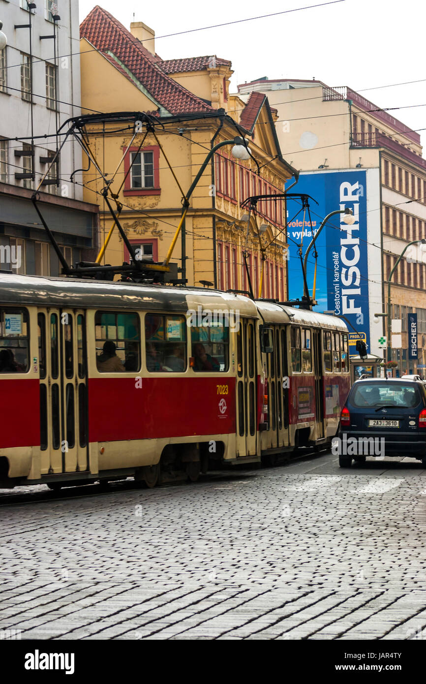 Trams in Prague Stock Photo - Alamy