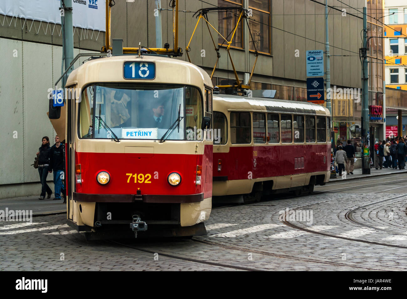Trams in Prague Stock Photo - Alamy