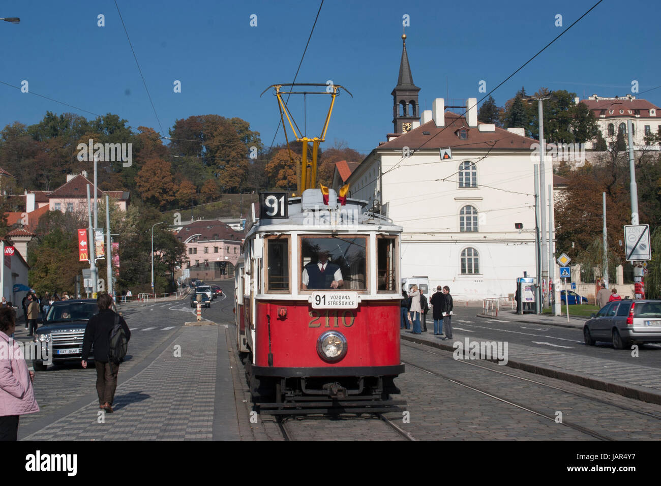 Trams in Prague Stock Photo - Alamy