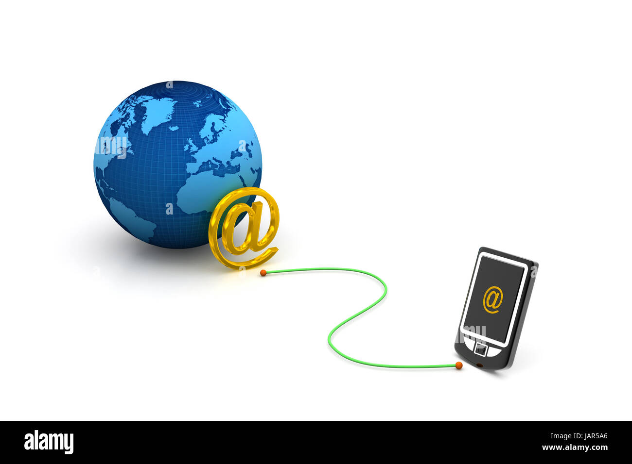 Mobile phone globe in Cut Out Stock Images & Pictures - Alamy