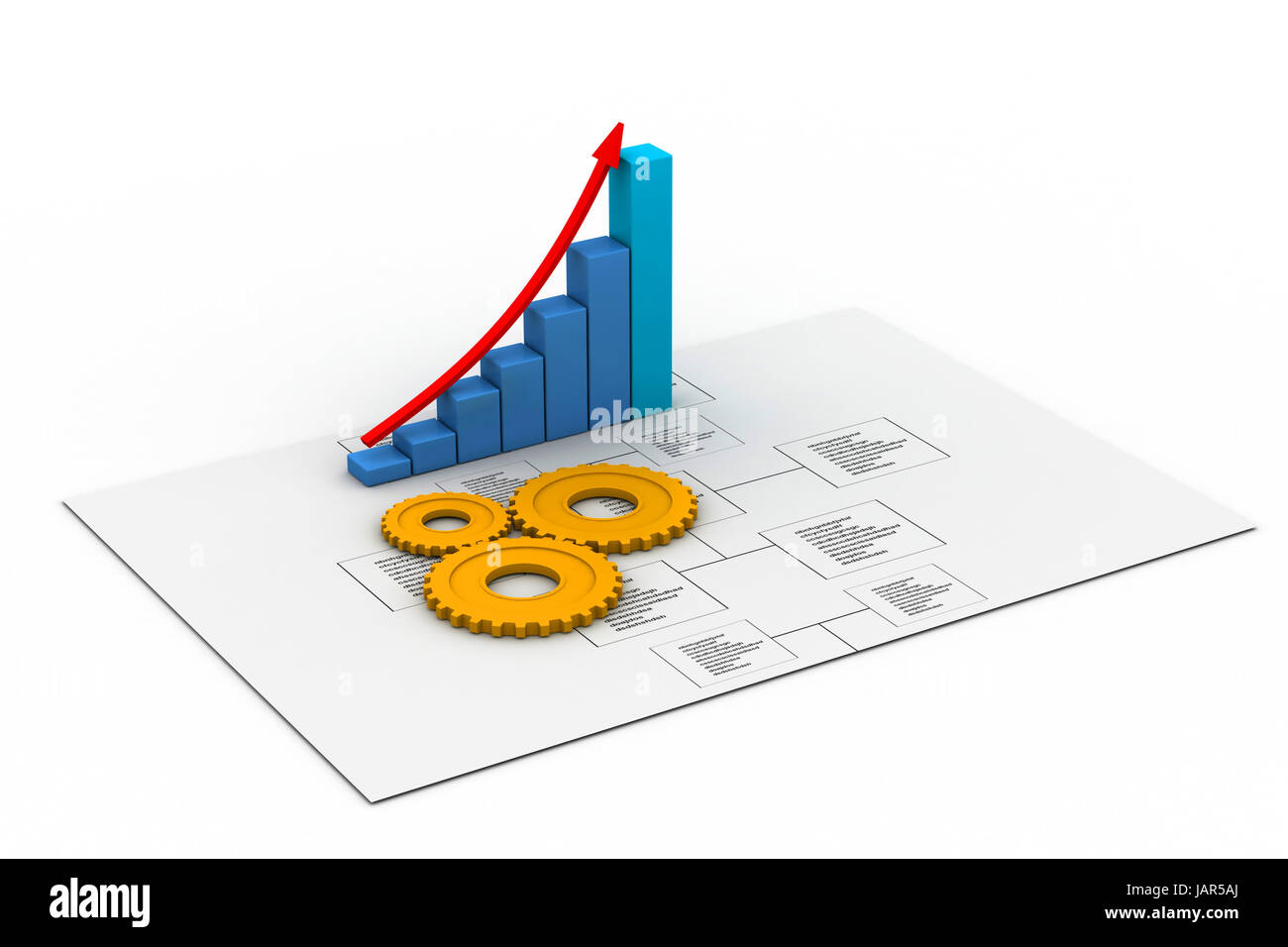 Flow Chart with gears and graph Stock Photo - Alamy