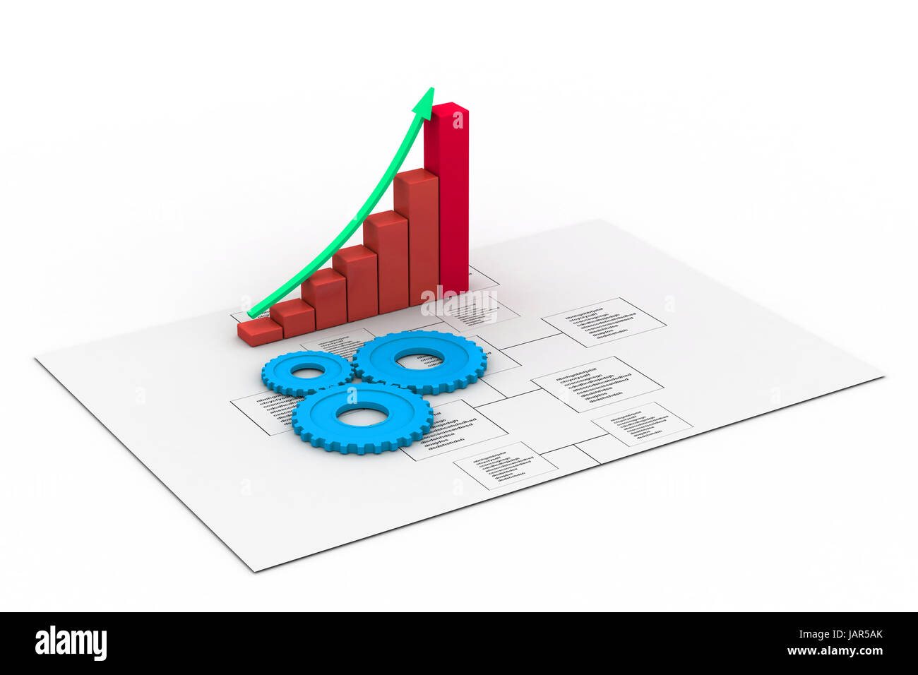 Flow Chart with gears and graph Stock Photo - Alamy