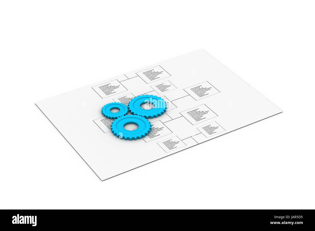 Flow Chart and gears Stock Photo - Alamy