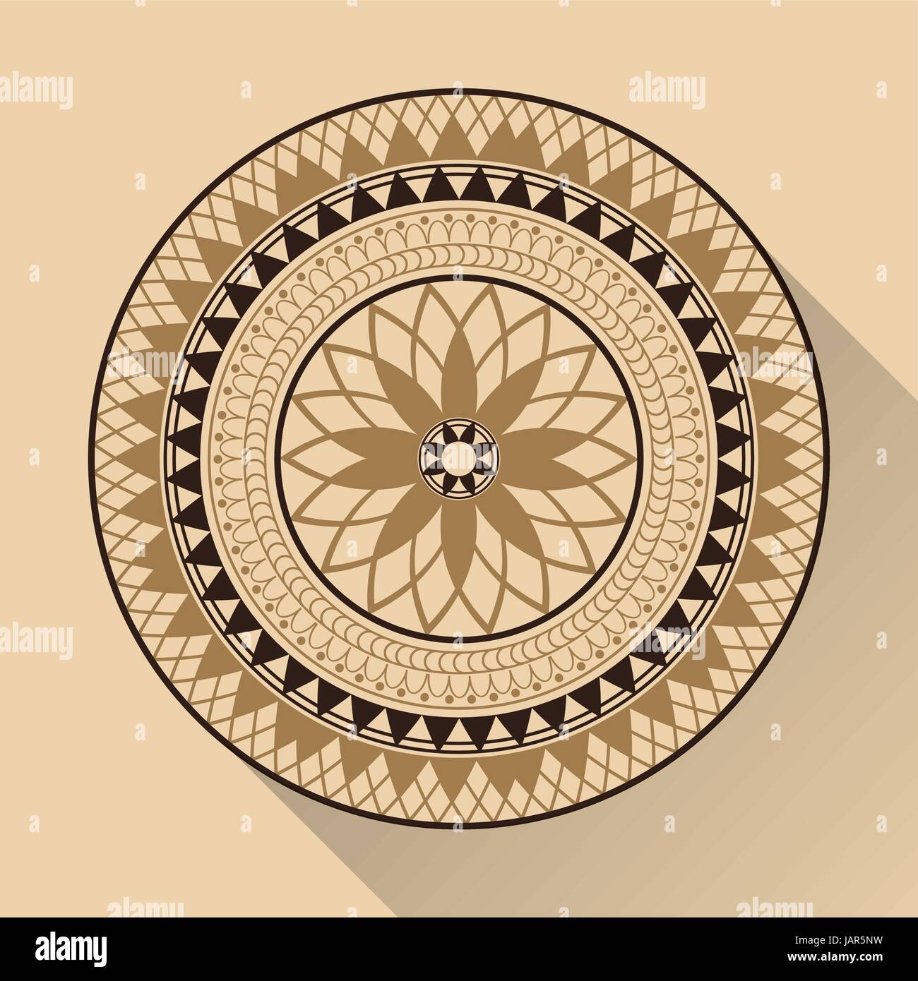 color background geometric round arabic ornament with shadow Stock ...