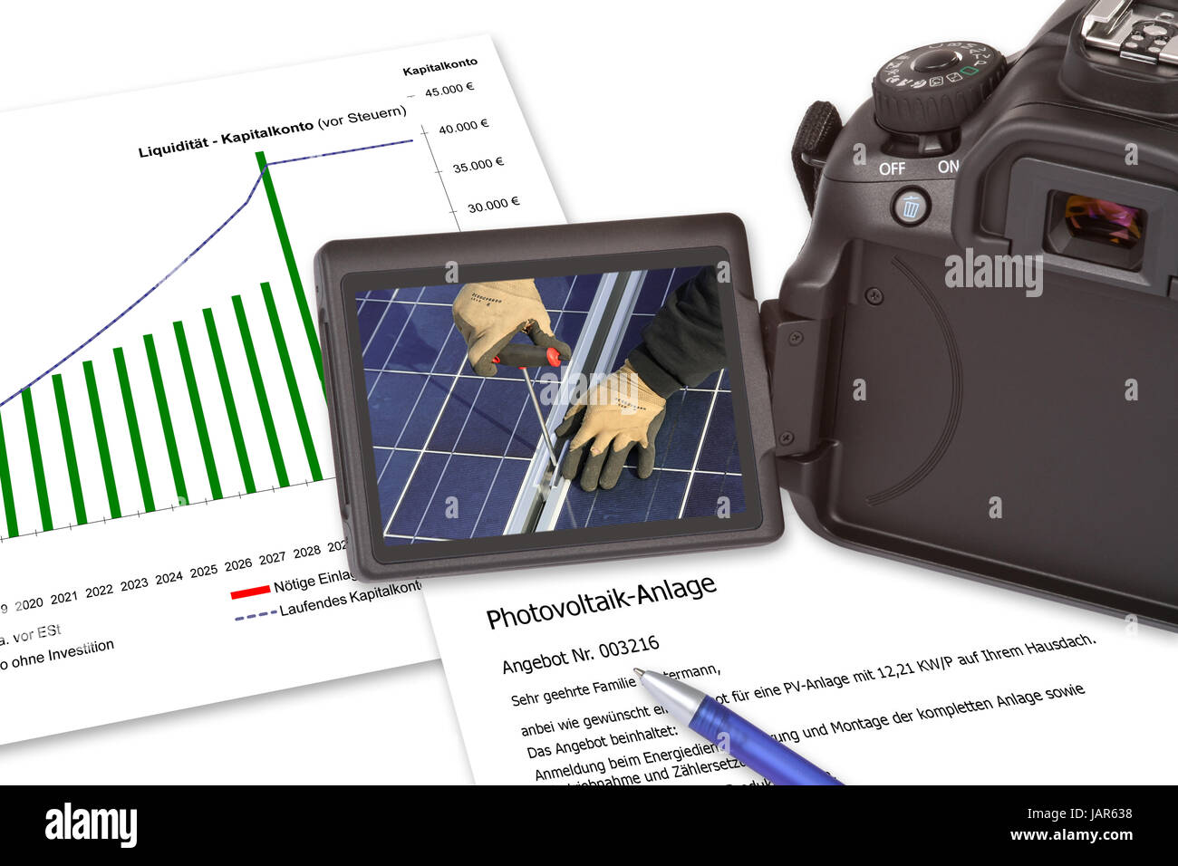 offer photovoltaic system,solar power Stock Photo - Alamy