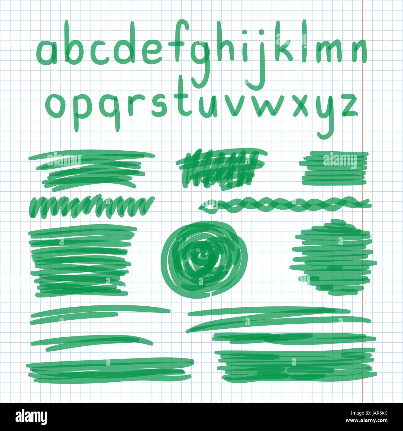 Marker Hand Written Doodle Letters, Symbols Vector Stock Vector Image ...