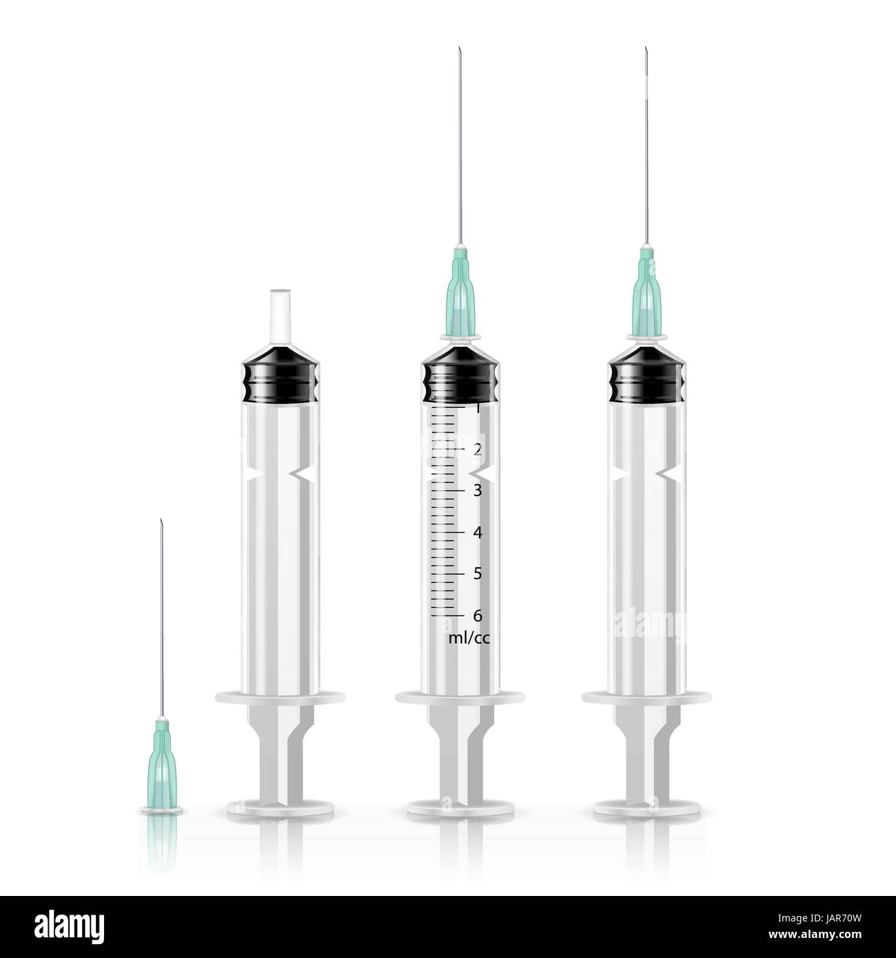 Vector Plastic Medical Syringe For Injection Isolated 3d Realistic ...