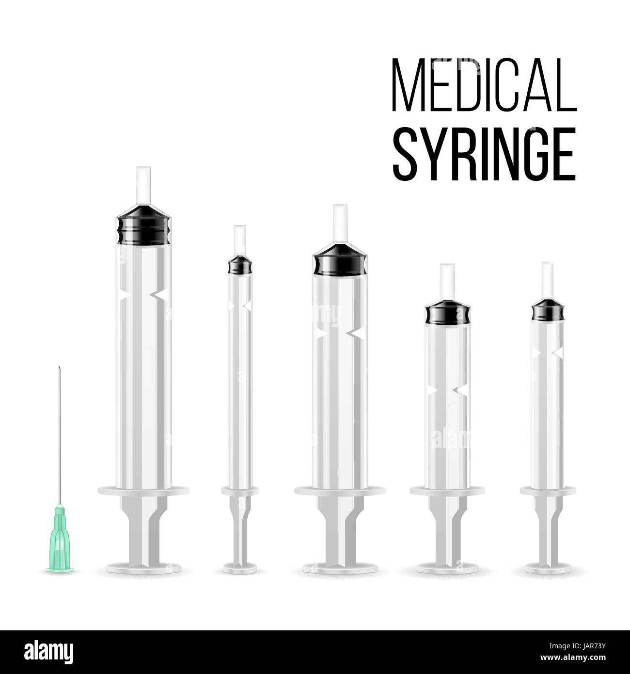 Vector Plastic Medical Syringe For Injection Isolated 3d Realistic ...