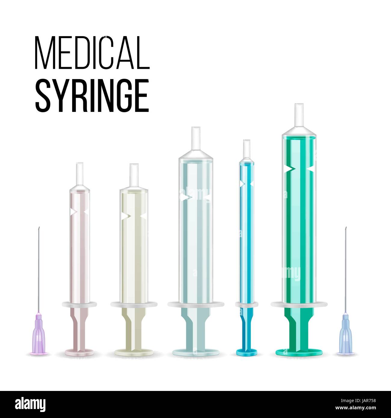 Vector Plastic Medical Syringe Isolated 3d Realistic Illustration Stock ...