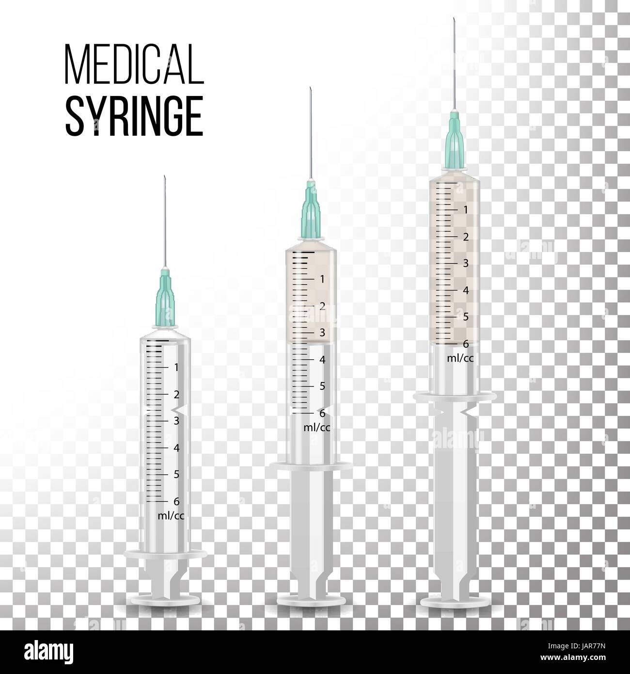 Vector Plastic Medical Syringe For Injection Isolated 3d Realistic ...