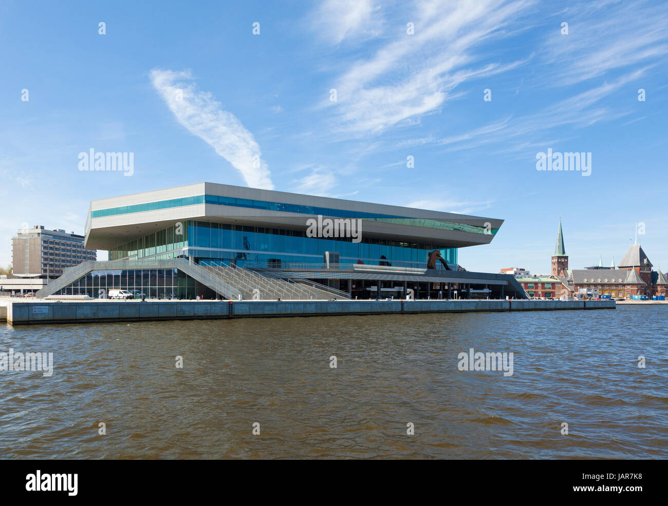 Aarhus, Denmark - May 2, 2017: Dokk1 building seen from the harbor ...