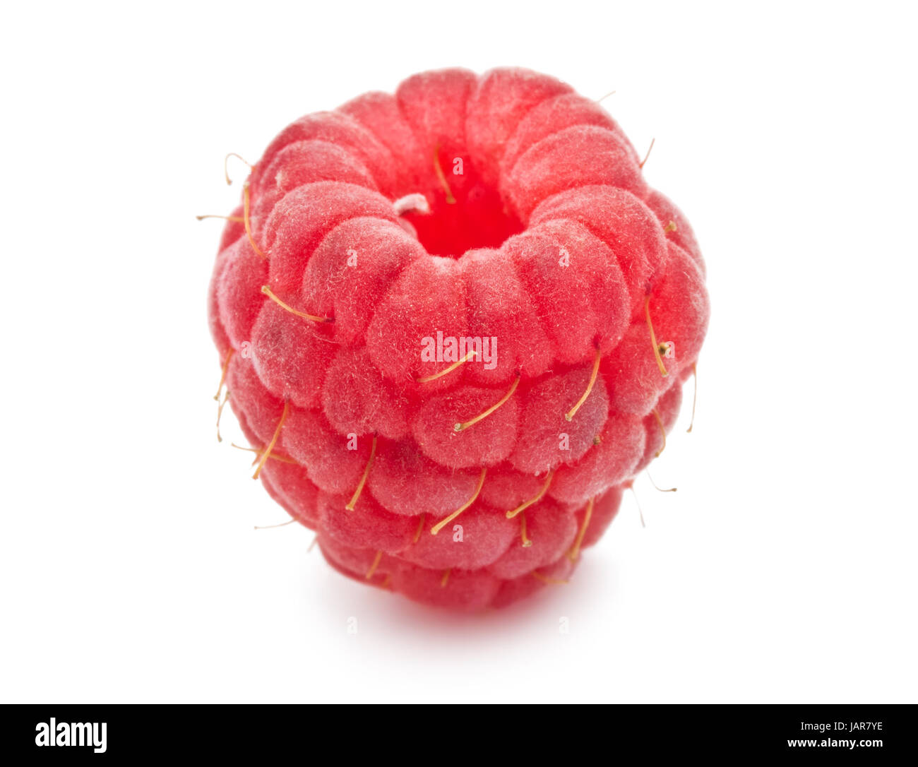 Ripe red raspberry isolated on white background Stock Photo - Alamy