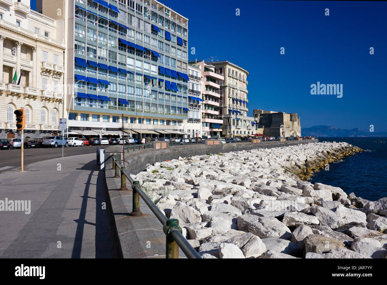 View of Via Partenope in Naples City, Italy Stock Photo - Alamy