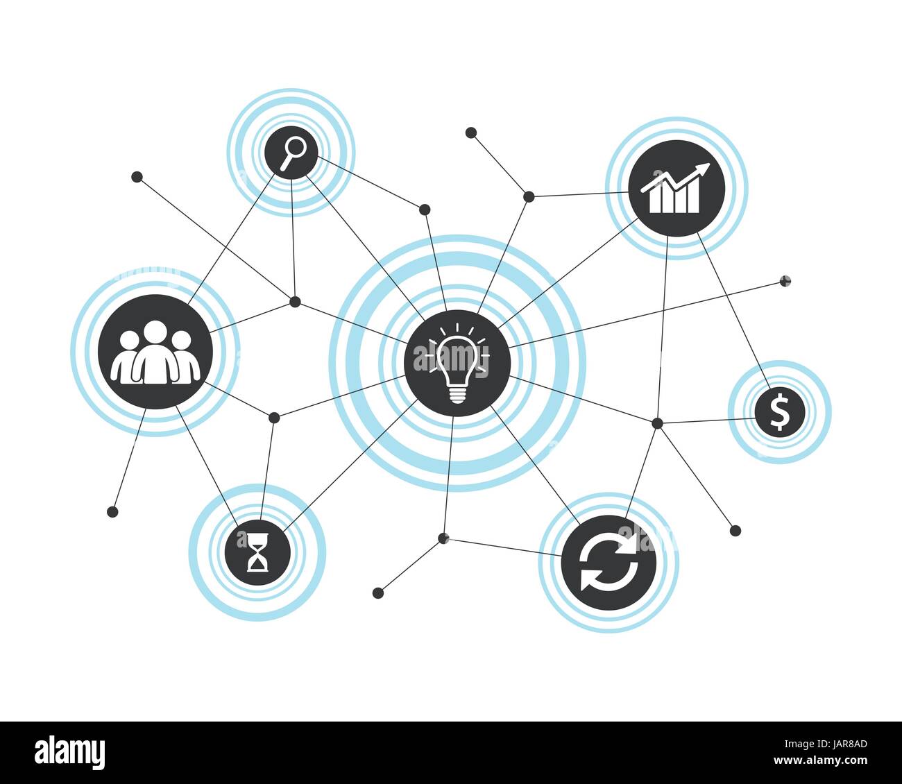 Business connection concept. Abstract background with digital marketing ...