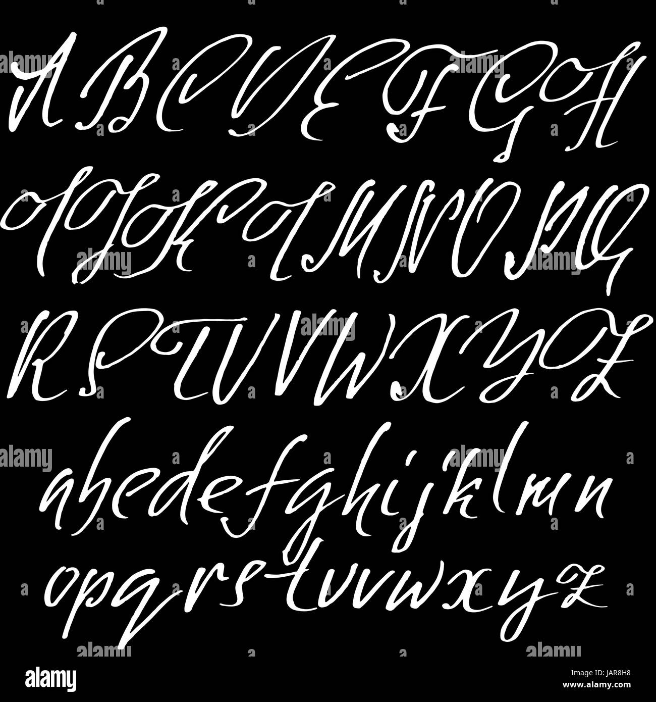 Hand drawn elegant calligraphy font. Modern brush lettering. Grunge ...