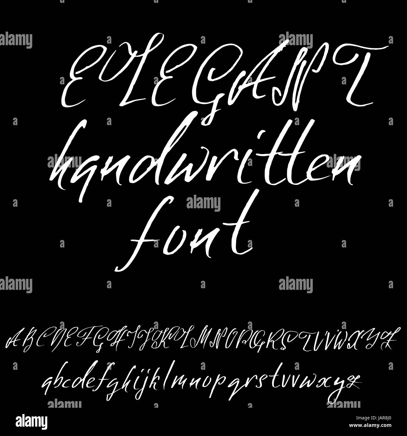 Hand drawn elegant calligraphy font. Modern brush lettering. Grunge ...
