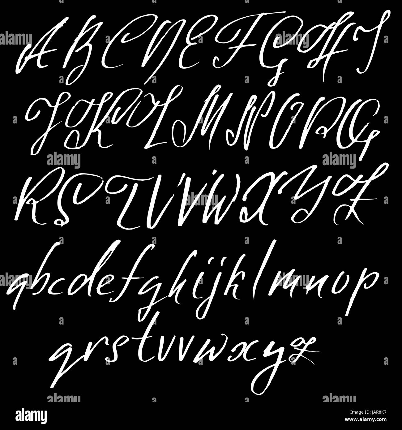 Hand drawn elegant calligraphy font. Modern brush lettering. Grunge ...