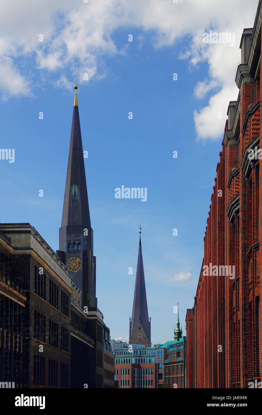 hamburg - st. jacobi and st. petri Stock Photo - Alamy