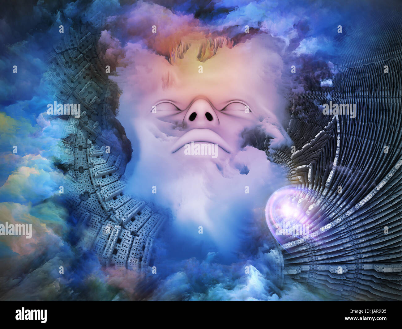 Beyond Human series. Collage of human, geometric and natural forms on ...