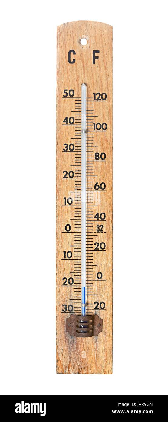 Thermometer isolated on white showing cold, winter temperature Stock ...