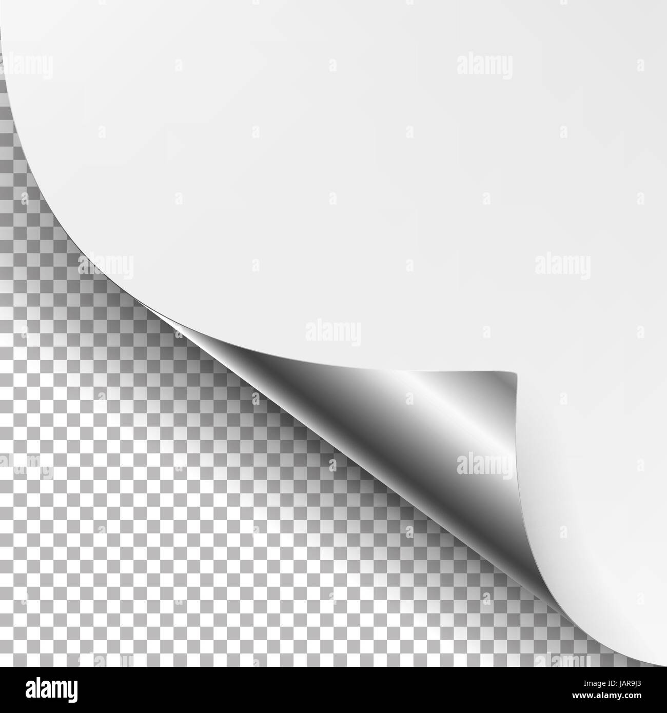 Curled Silver Metalic Corner Realistic Vector Illustration Stock Vector ...