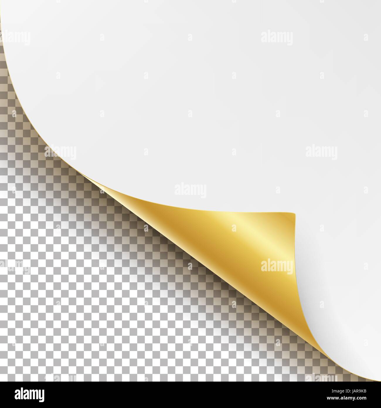 Curled Silver Metalic Corner Realistic Vector Illustration Stock Vector ...