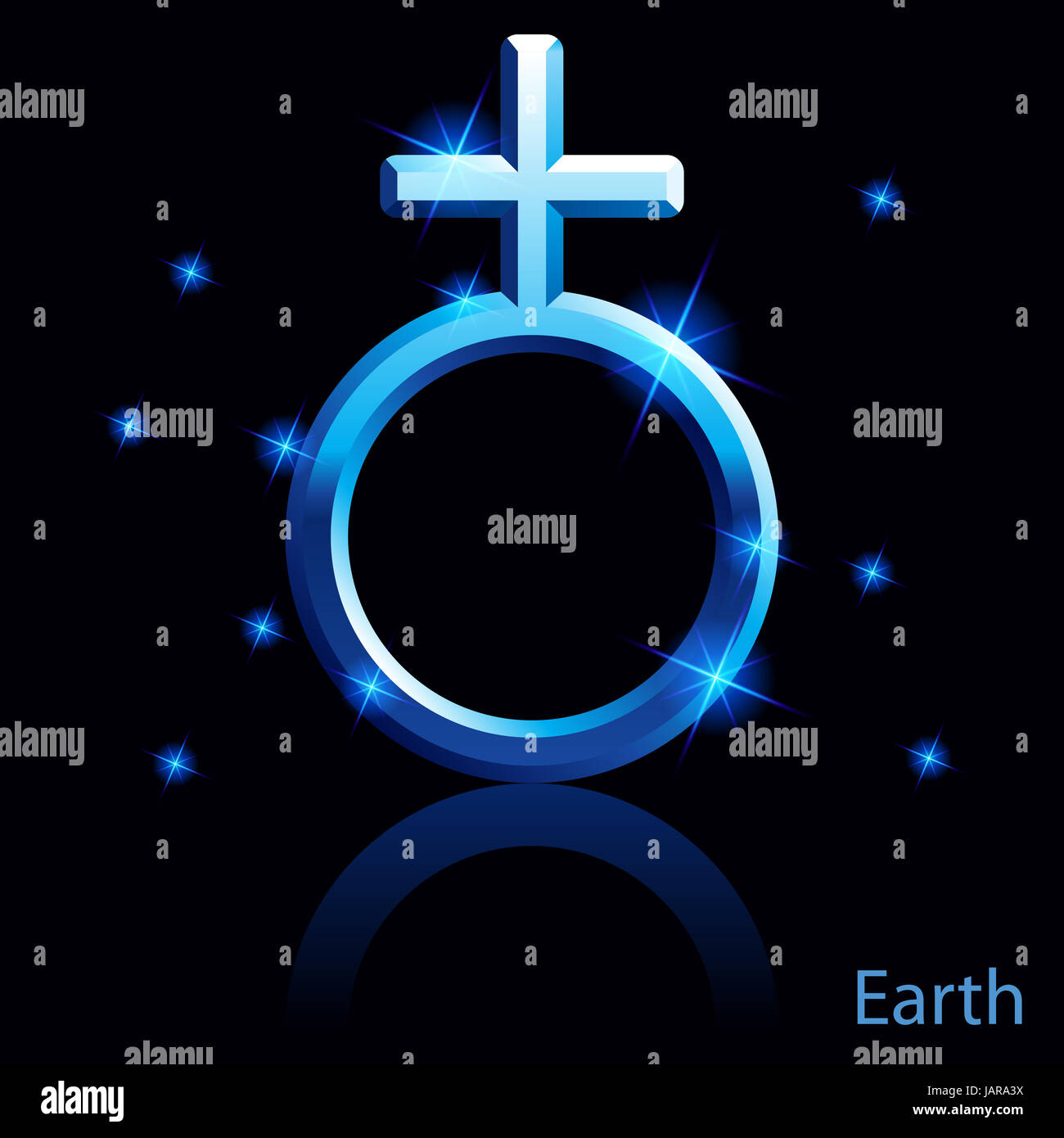 Shiny blue Earth sign on white background Stock Photo - Alamy