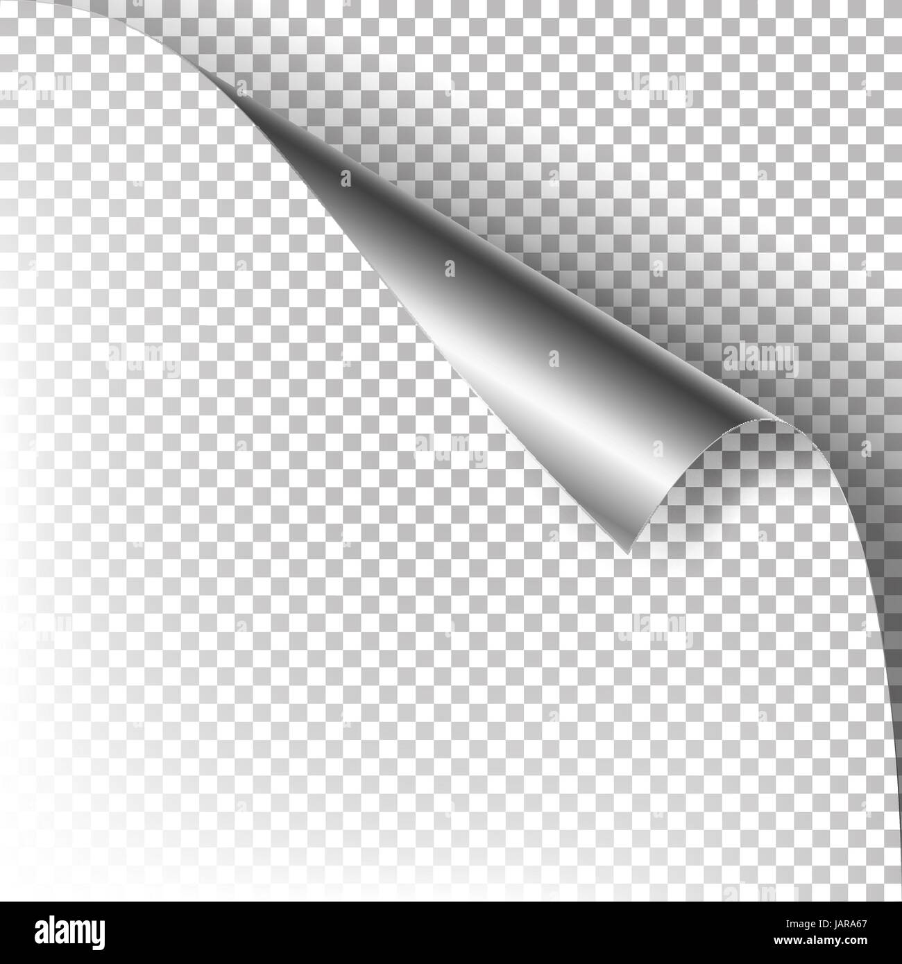 Curled Silver Metalic Corner Realistic Vector Illustration Stock Vector ...