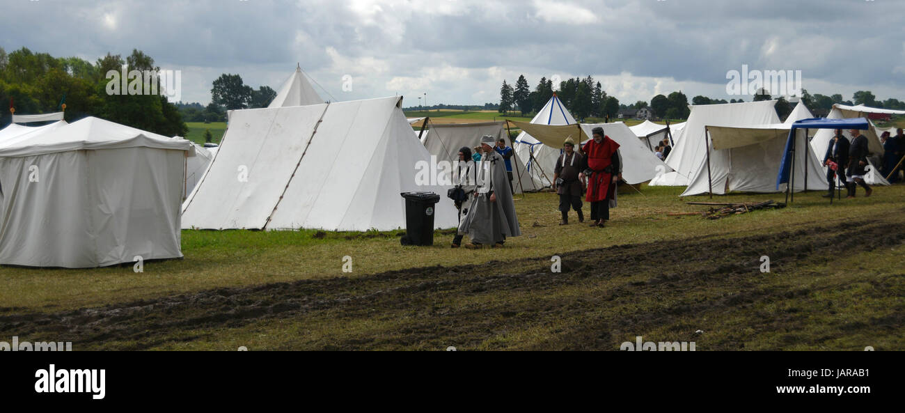 The staging of the medieval Battle of Grunwald in which the Teutonic ...