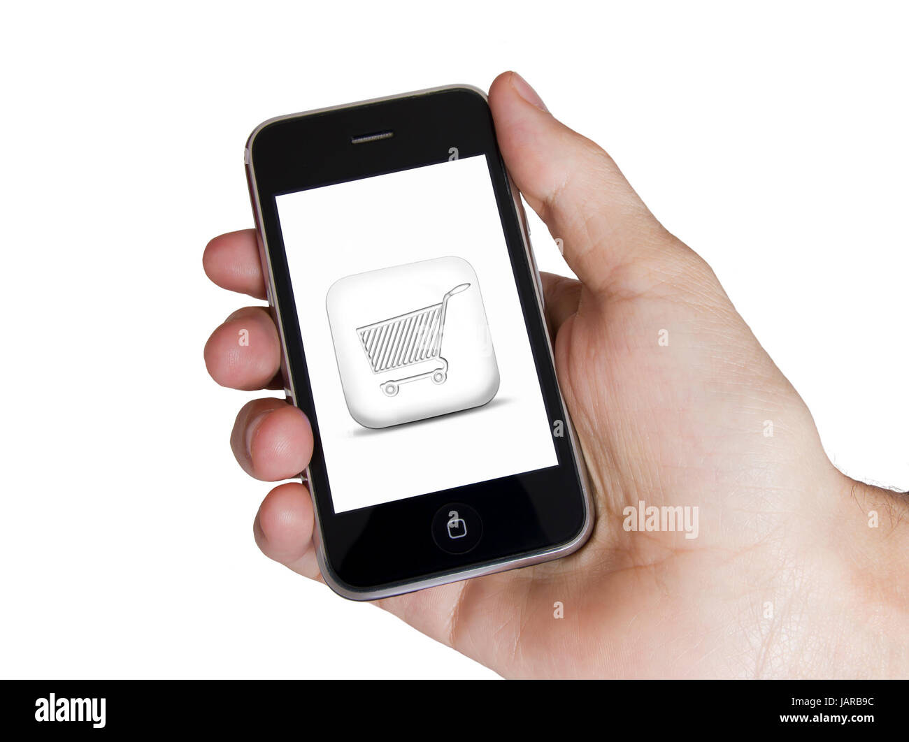 White screen on a Modern touch screen popular phone mobile Stock Photo ...